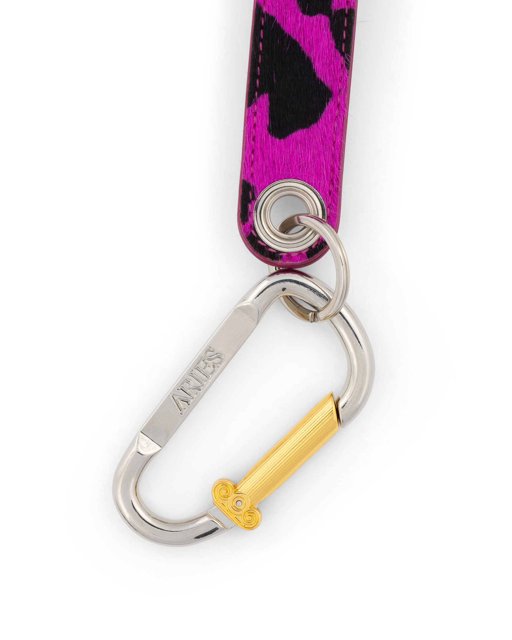 Column Carabiner Cow Print Pony Keychain Pink – Aries