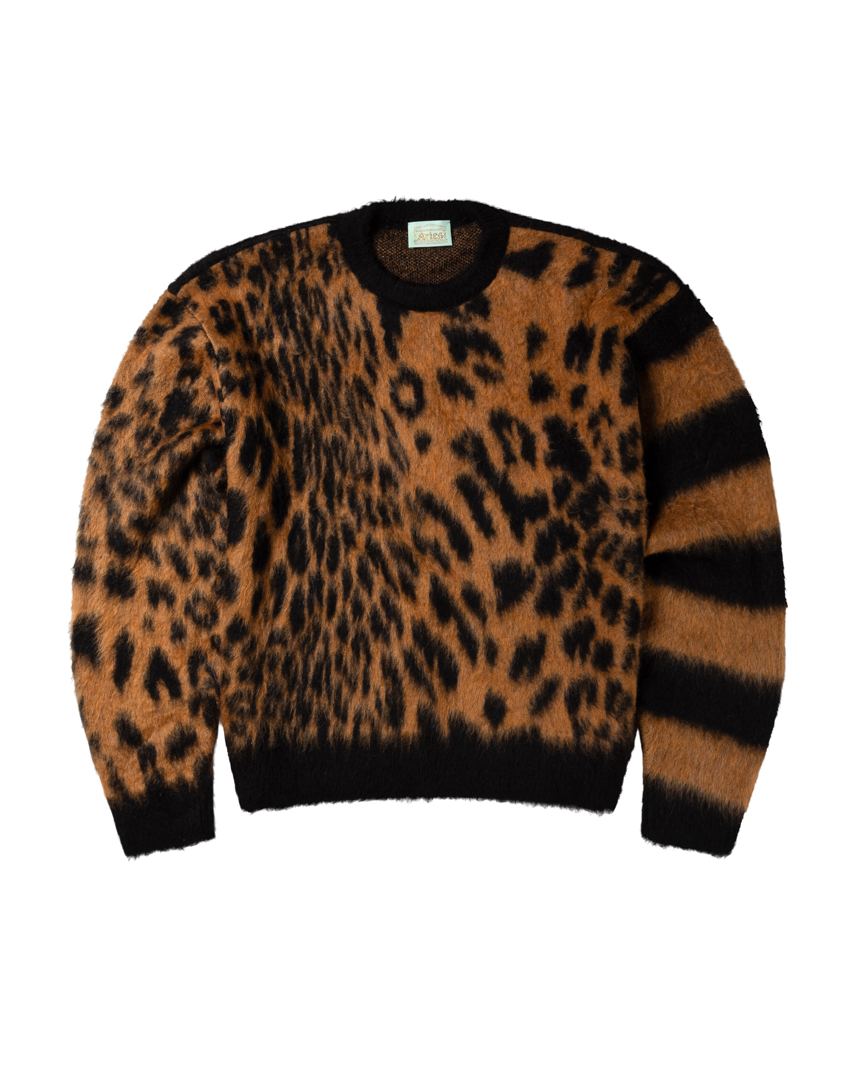 Brushed Leopard Sweater Brown – Aries