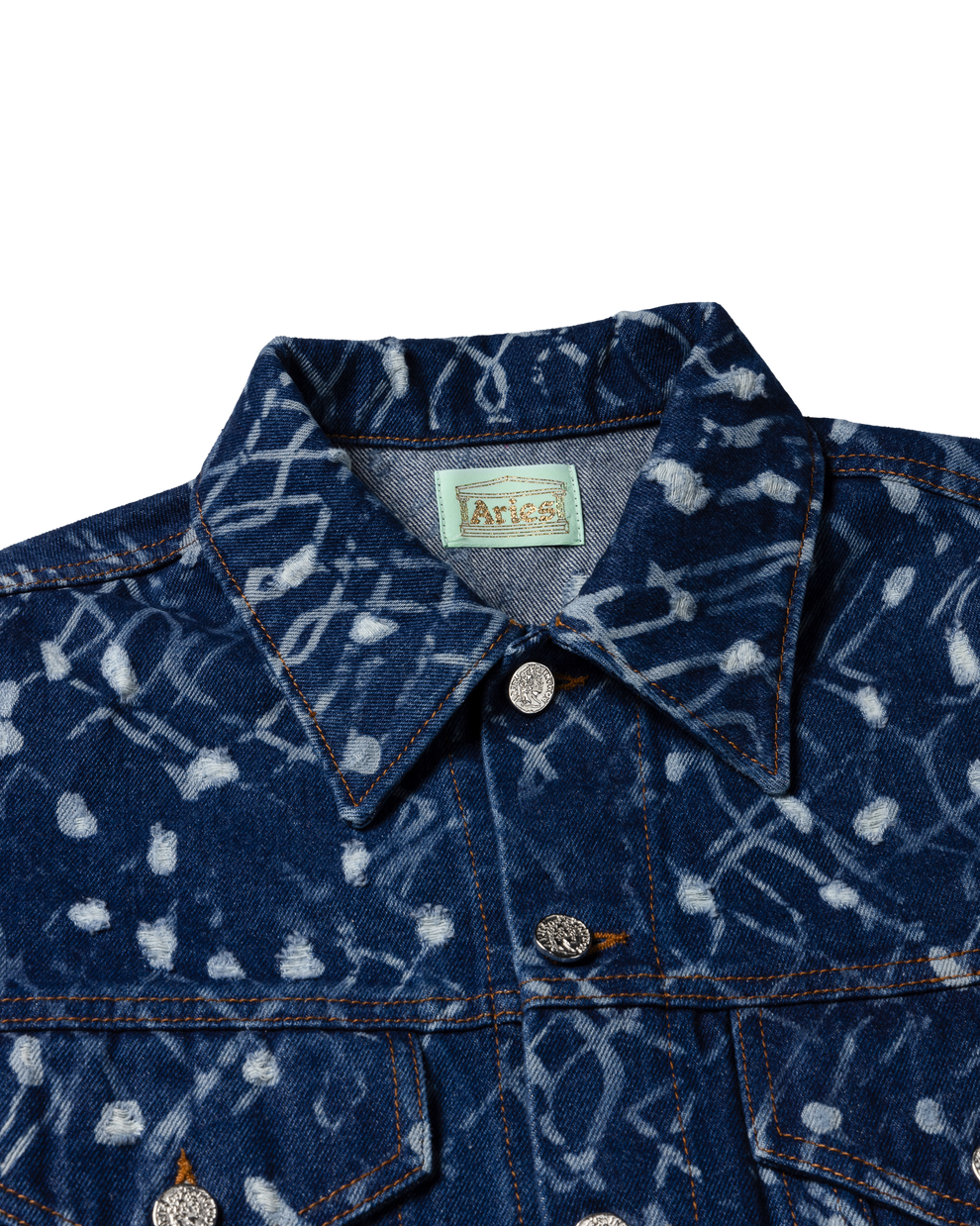 Laser Chain Mail Trucker Jacket Indigo – Aries